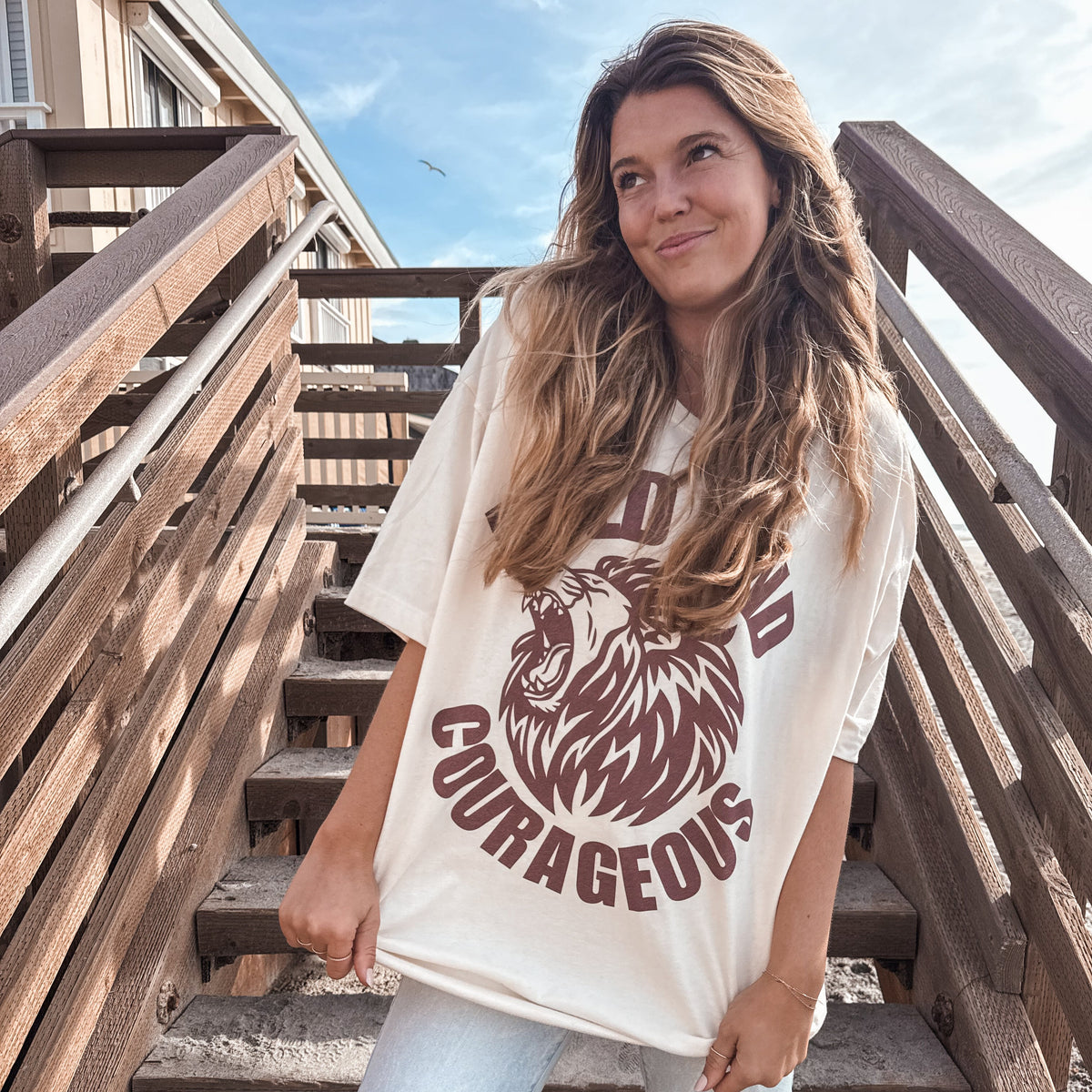 You are Bold & Courageous Unisex Oversized Boxy Tee – ANOINTED LA